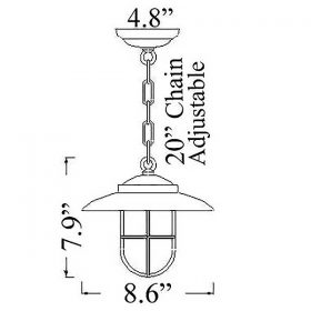 Small Hooded Hanging Light - Shiplights