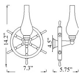 Nautical Wheel Wall Sconce - Shiplights